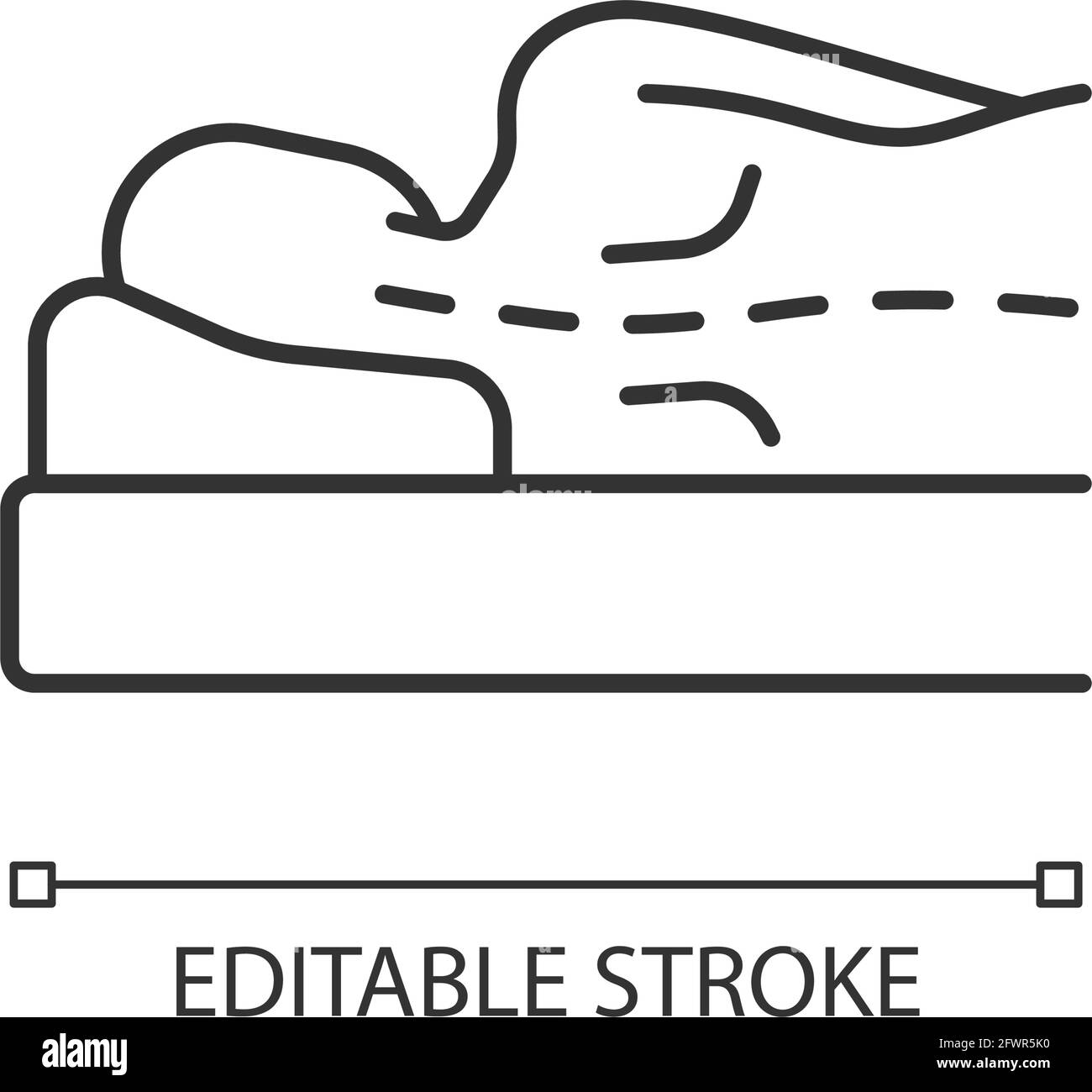 Incorrect sleeping position linear icon Stock Vector Image & Art - Alamy