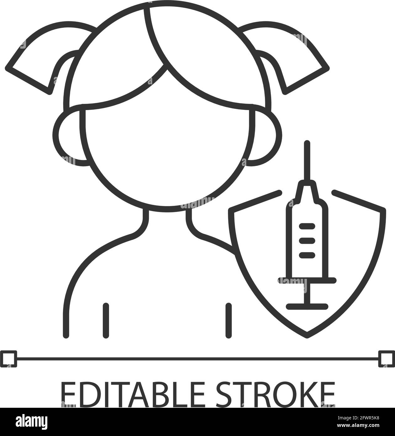 Vaccination of kids linear icon Stock Vector Image & Art - Alamy