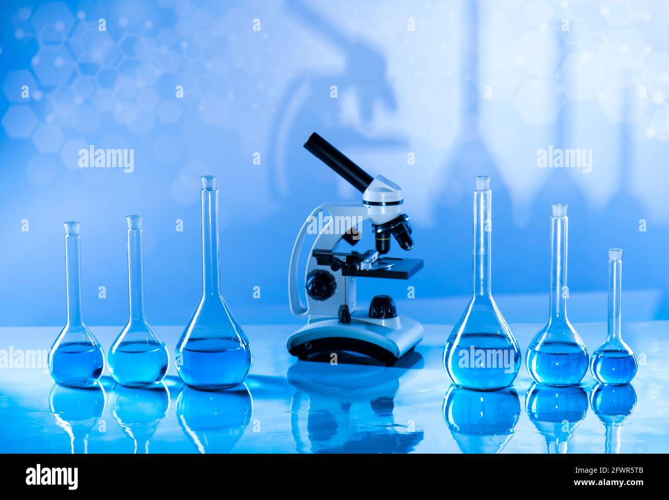 Microscope, Glassware, Laboratory beakers,Science experiment Stock ...