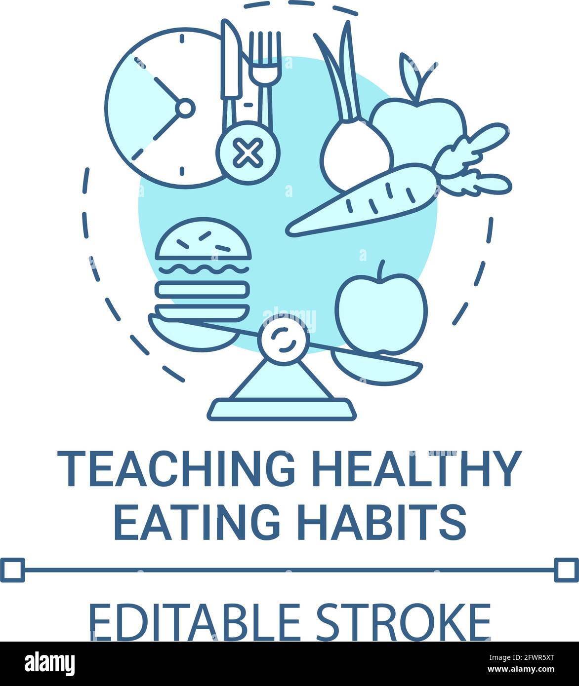 Teaching healthy eating habits concept icon Stock Vector Image & Art ...