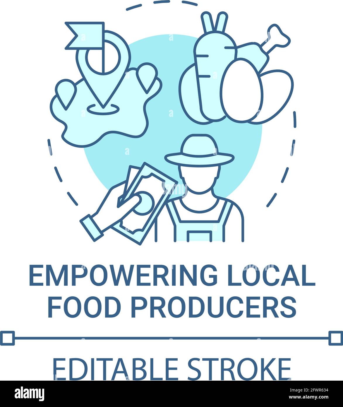 Empowering local food producers concept icon Stock Vector Image & Art ...