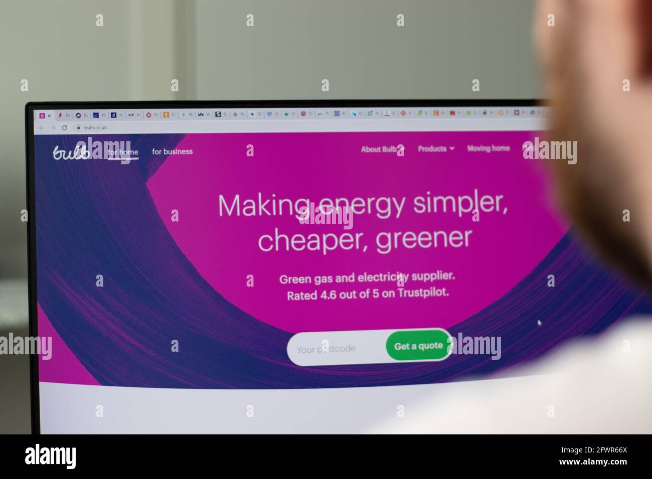 New York, USA - 1 May 2021: Bulb Energy company website on screen ...