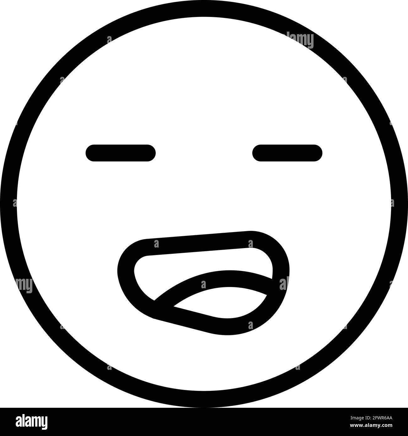 Weary face icon. Outline Weary face vector icon for web design isolated ...