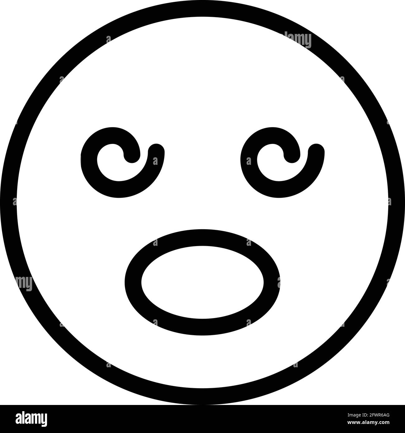 Suffering face icon. Outline Suffering face vector icon for web design ...