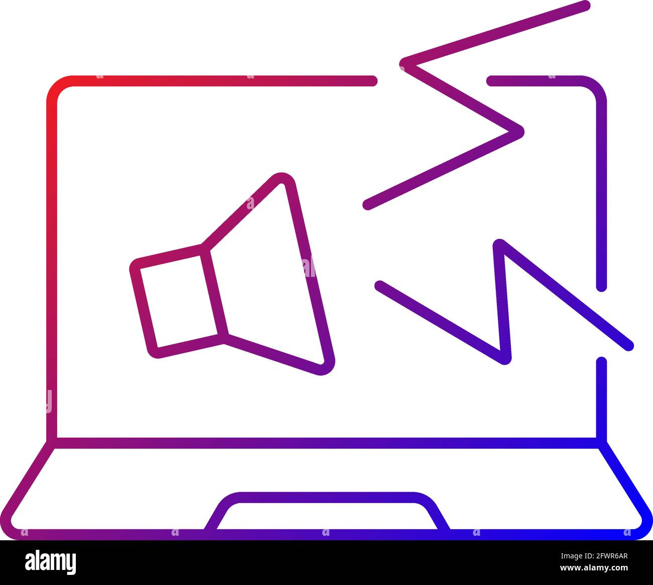 Computer makes strange noises gradient linear vector icon Stock Vector ...