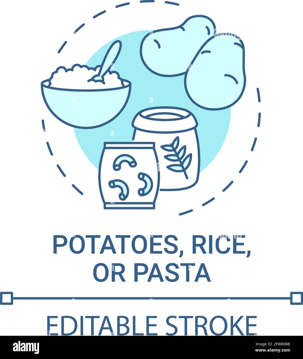 Potatoes, rice or pasta concept icon Stock Vector Image & Art - Alamy