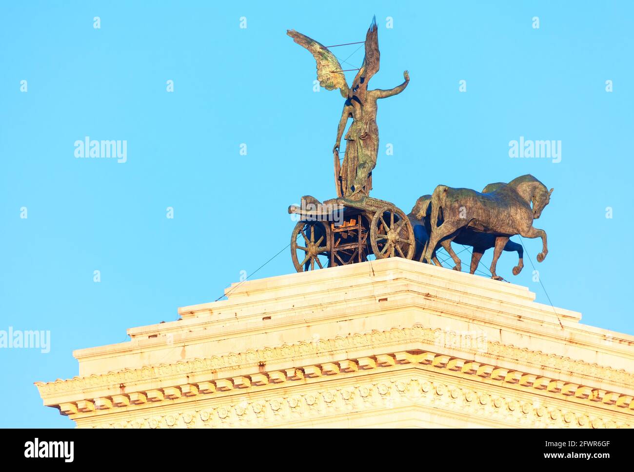 Sculpture of Victoria riding on the Quadriga . Chariot with horses ...