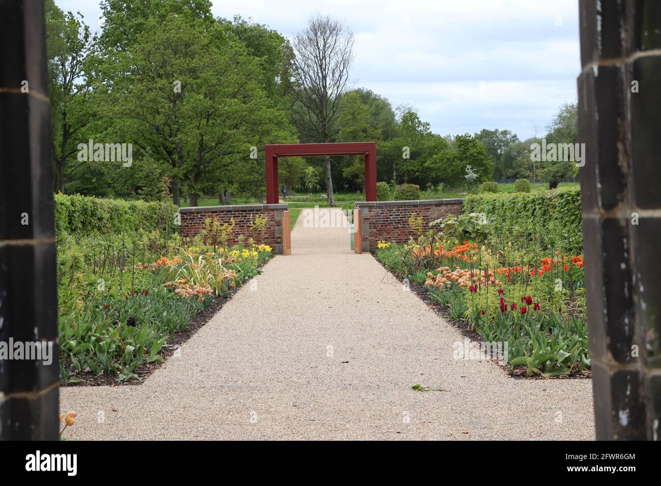 RHS Bridgewater Gardens - flower beds Stock Photo - Alamy