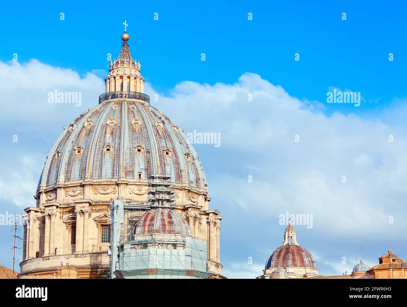 Dome of the St. Peter's Basilica in Vatican . Cupola with an ...
