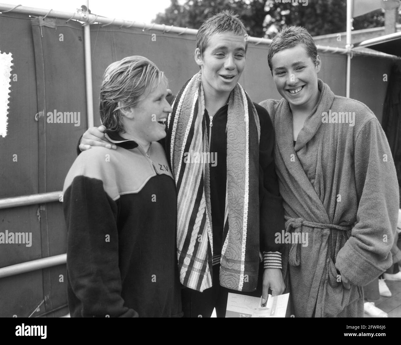 National swimming championships, M. Heemskerk, B. Heuke and A. Lasterie ...