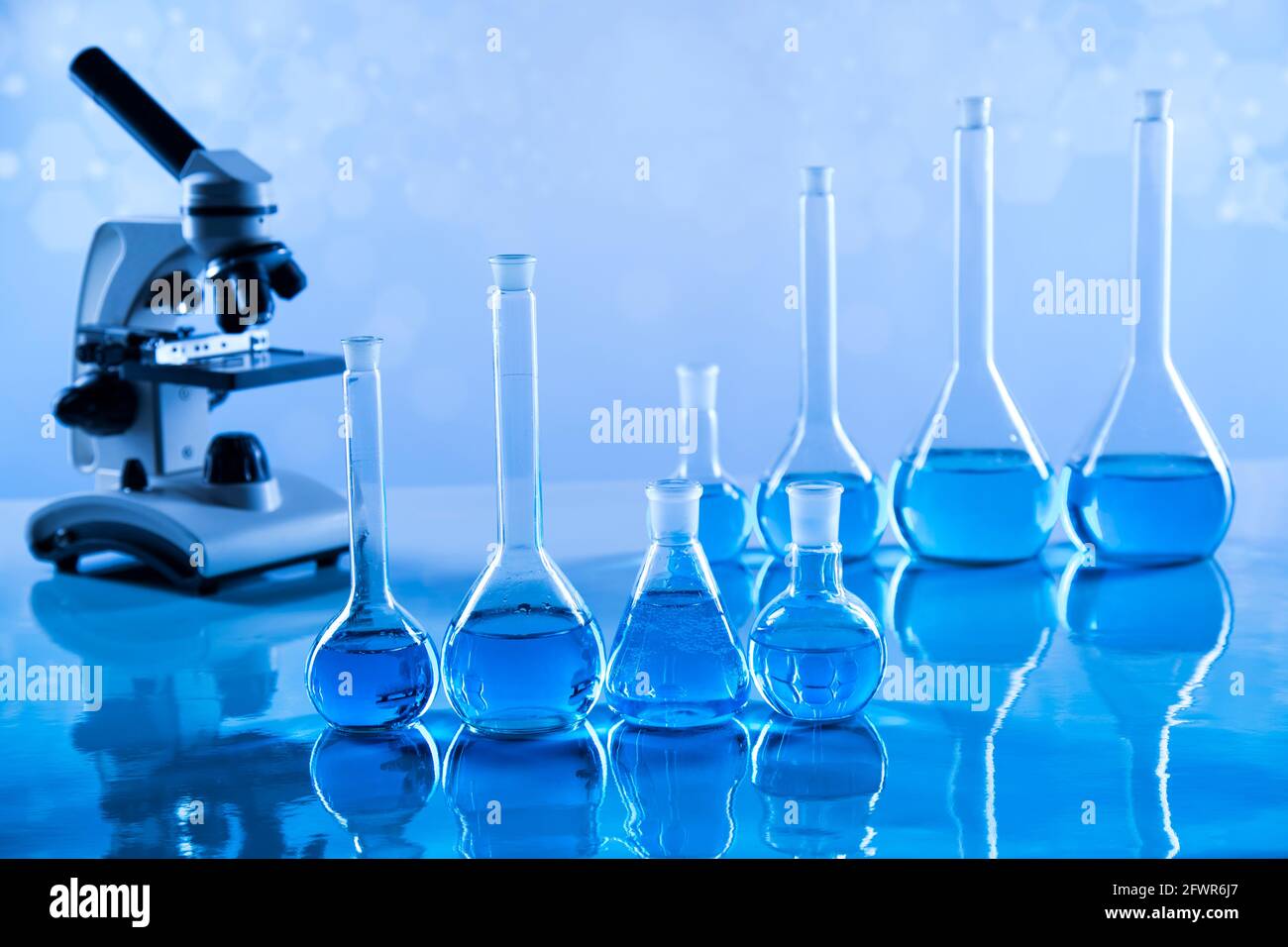 Microscope, Glassware, Laboratory beakers,Science experiment Stock ...