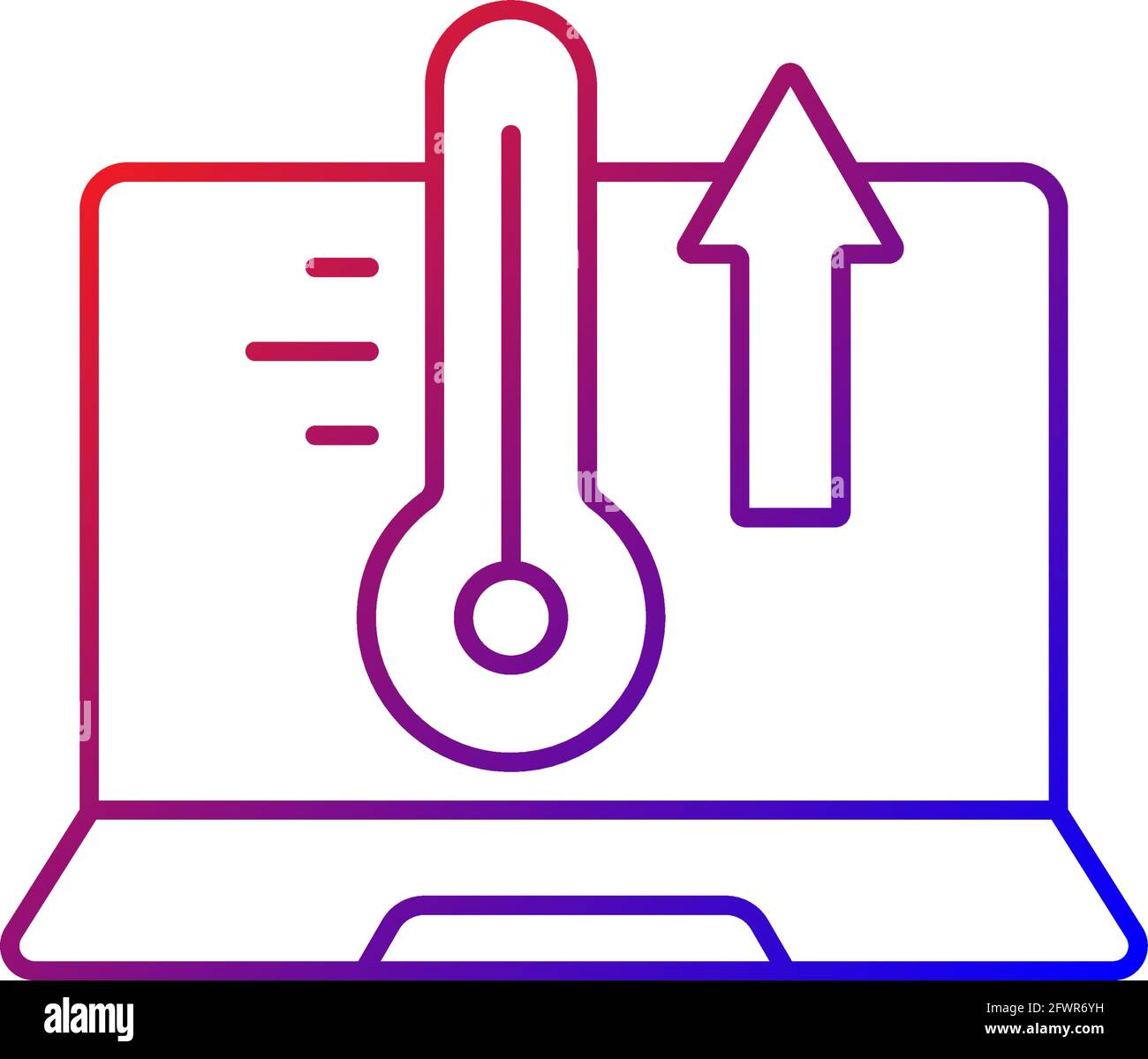 Computer overheating gradient linear vector icon Stock Vector Image ...
