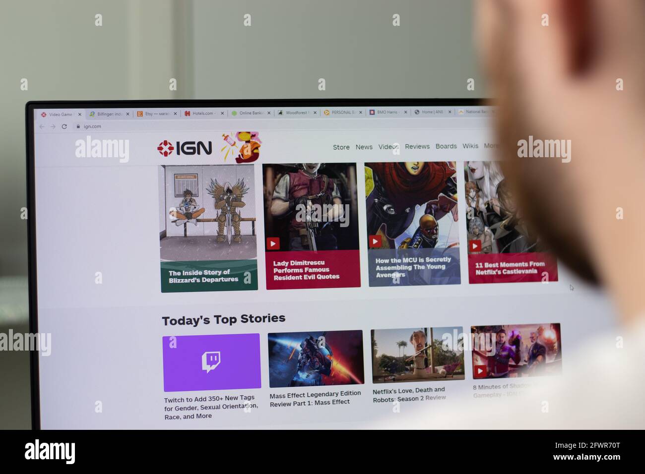 New York, USA - 1 May 2021: IGN company website on screen, Illustrative ...