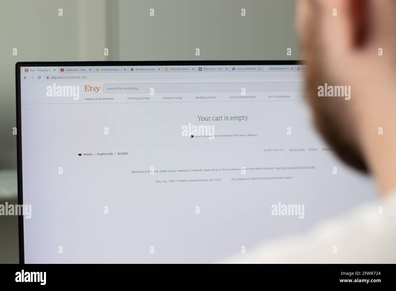 New York, USA - 1 May 2021: Etsy company website on screen ...
