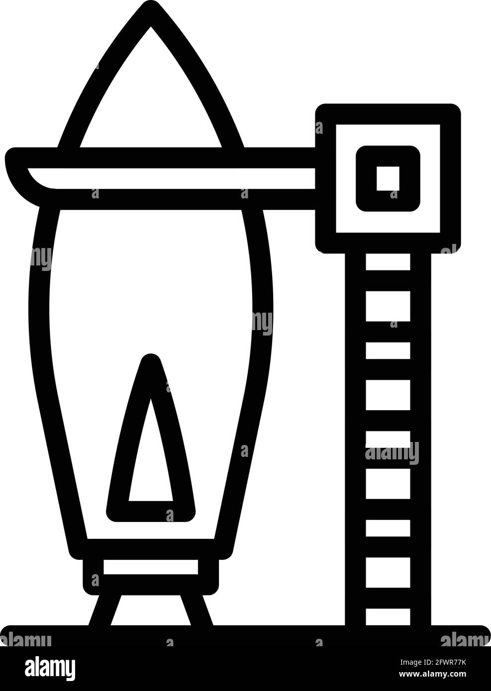 Launch starship icon. Outline Launch starship vector icon for web ...