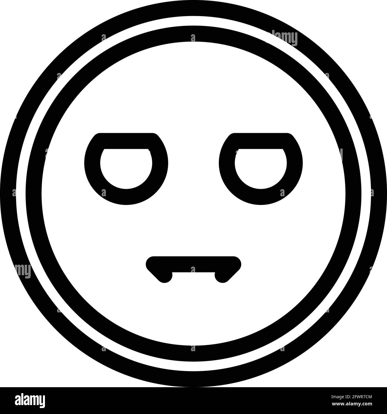 Serious emoji icon. Outline Serious emoji vector icon for web design ...