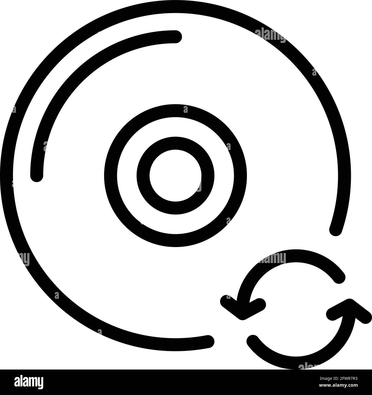 Cd backup icon. Outline Cd backup vector icon for web design isolated ...