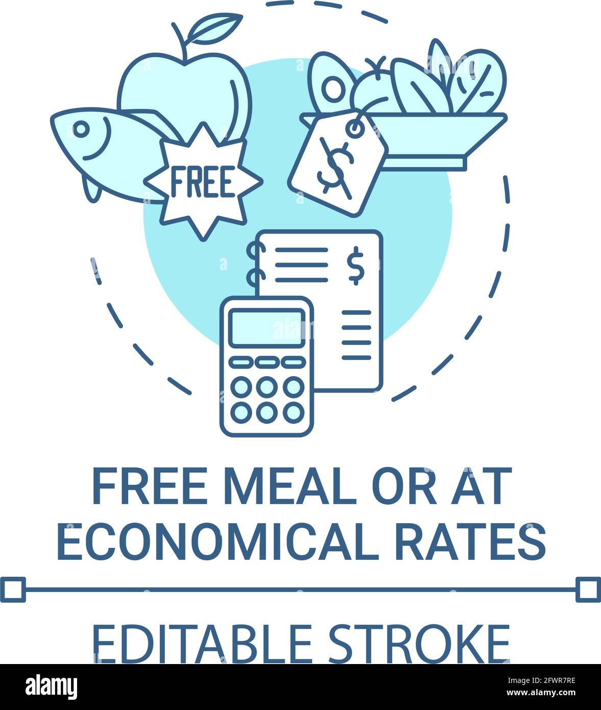 Free meal or at economical rates concept icon Stock Vector Image & Art ...