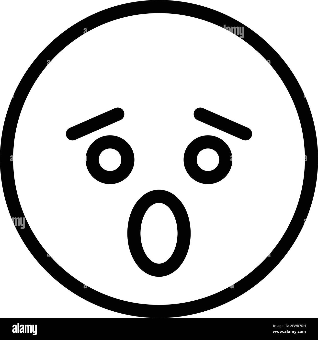 Fearful face icon. Outline Fearful face vector icon for web design ...