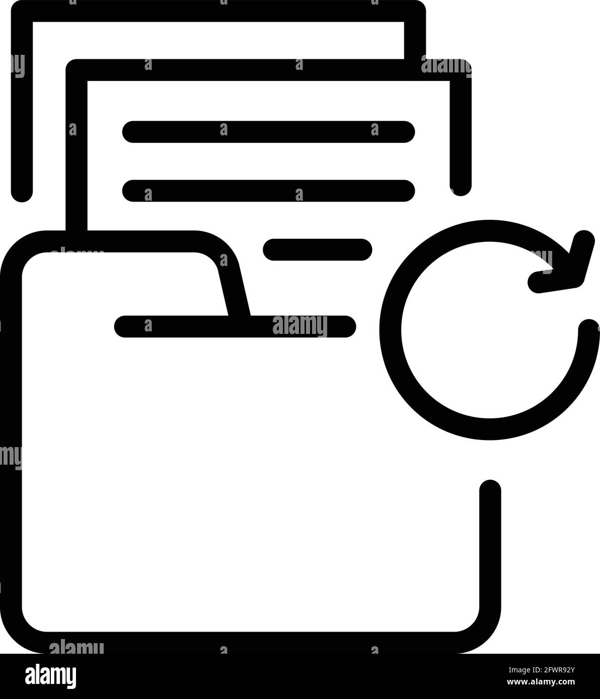 Folder backup icon. Outline Folder backup vector icon for web design ...