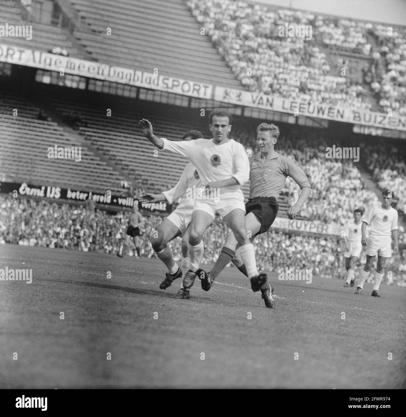 Netherlands against Albania 2-0, Klaas Nuninga in duel, May 24, 1964 ...