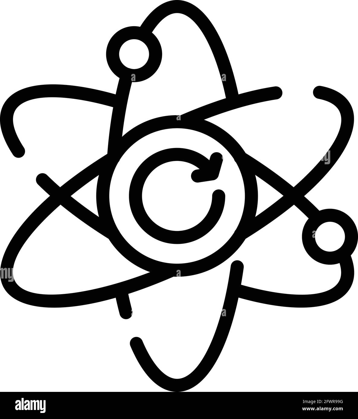 Atom icon. Outline Atom vector icon for web design isolated on white ...