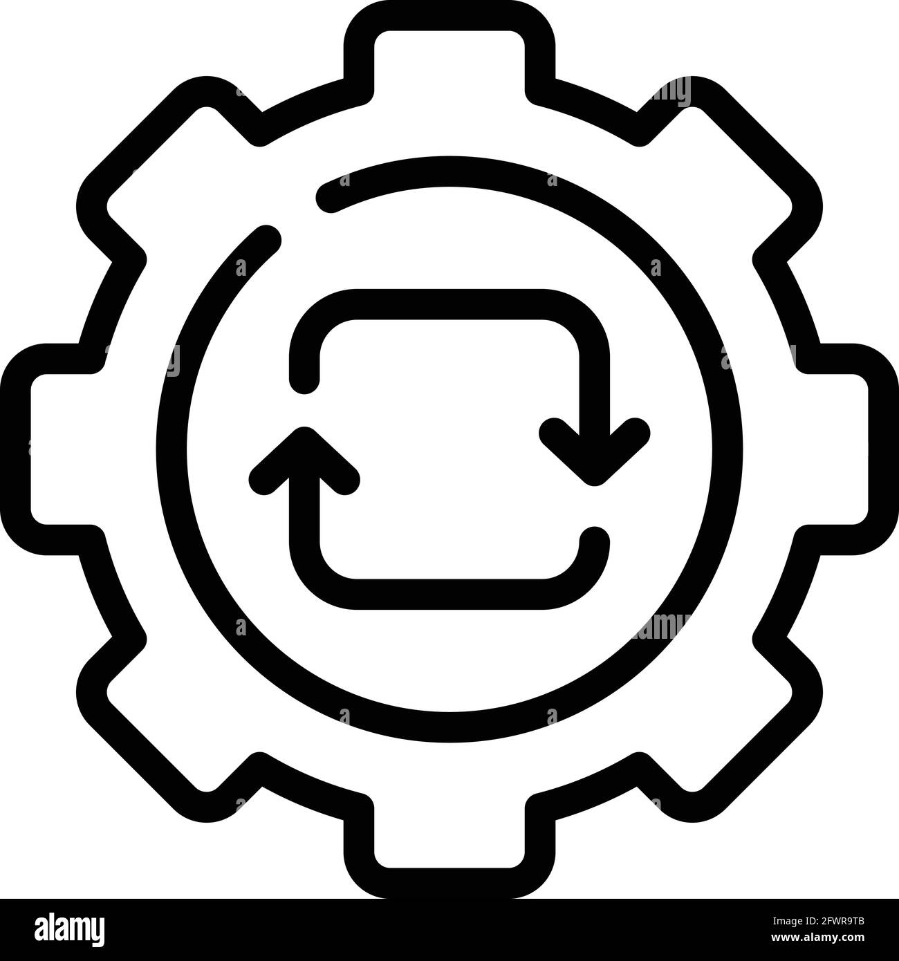 Gear update icon. Outline Gear update vector icon for web design ...