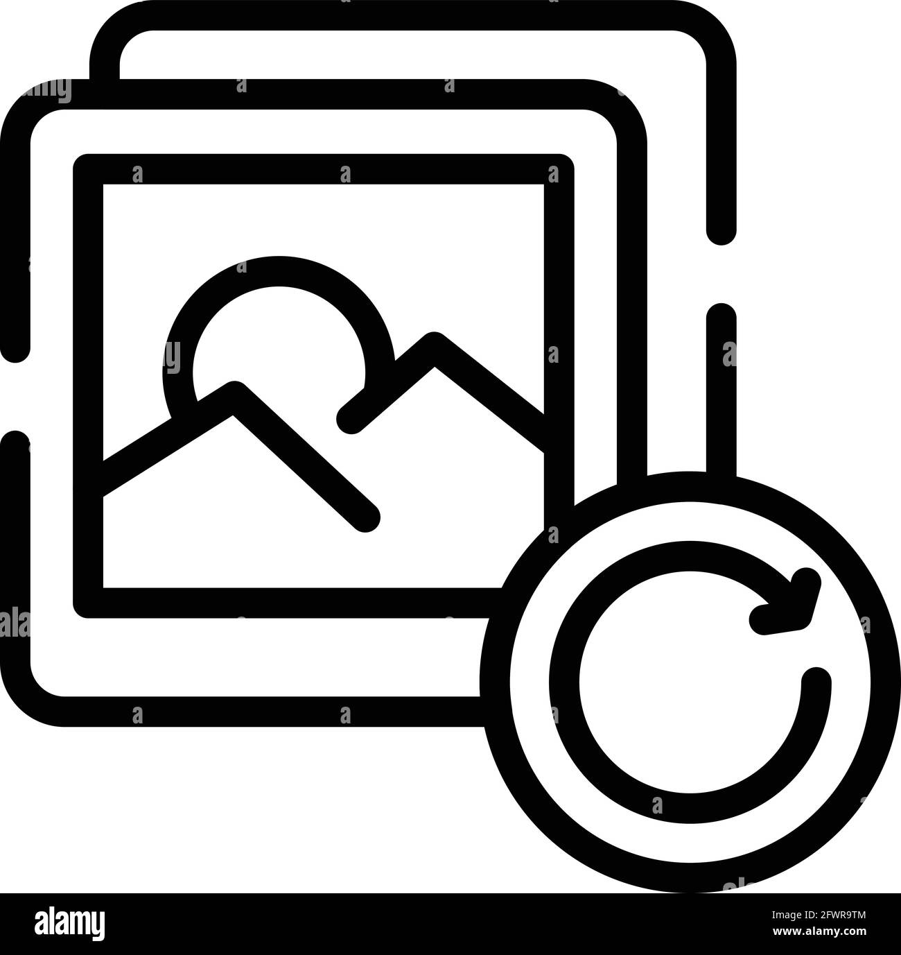 Pictures update icon. Outline Pictures update vector icon for web ...