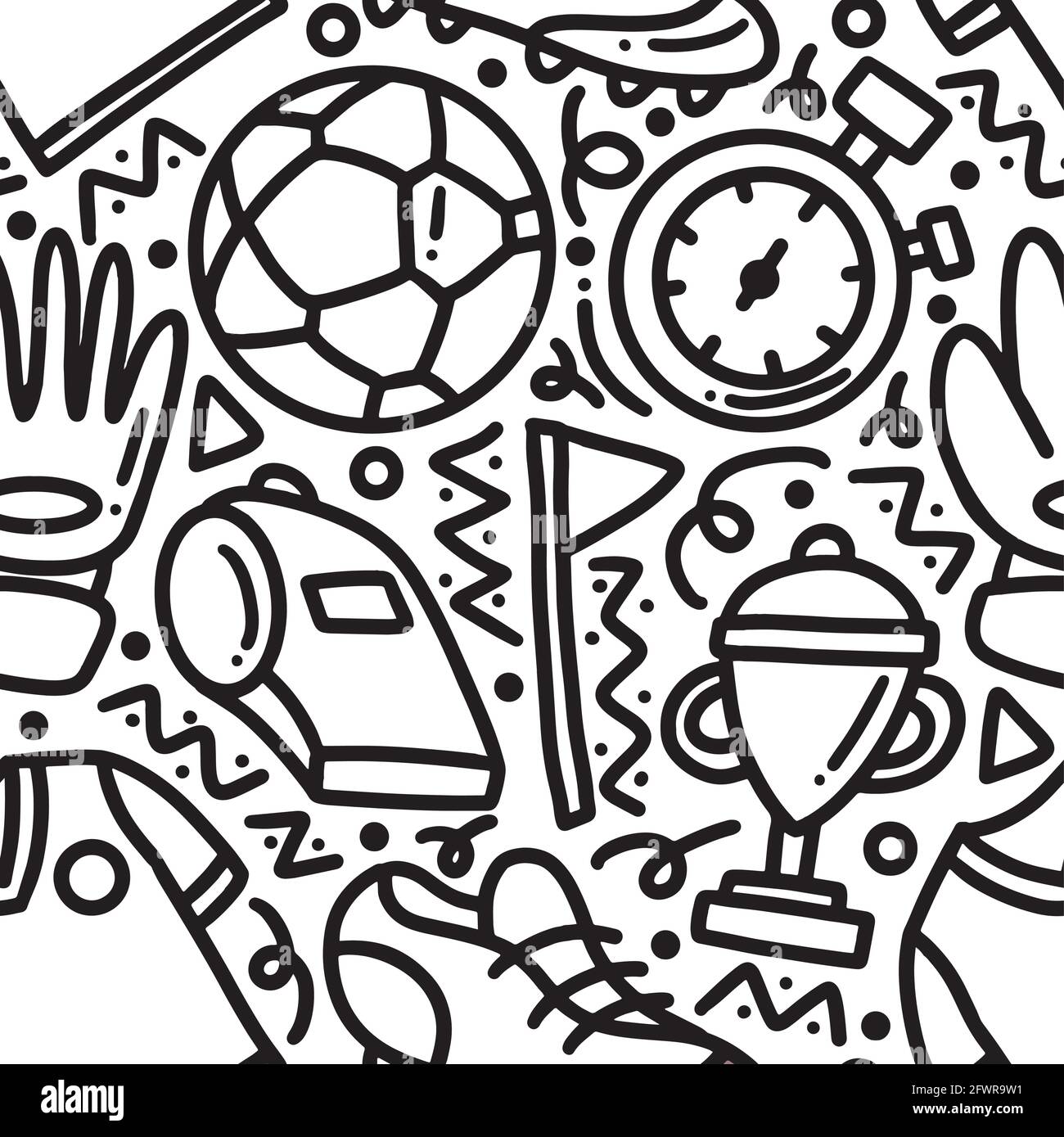 Doodle soccer element set Cut Out Stock Images & Pictures - Alamy