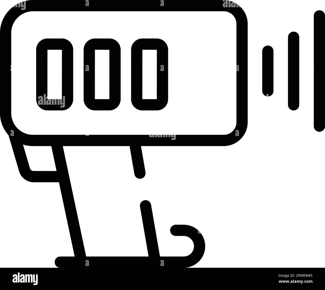 Speed radar gun icon. Outline Speed radar gun vector icon for web ...
