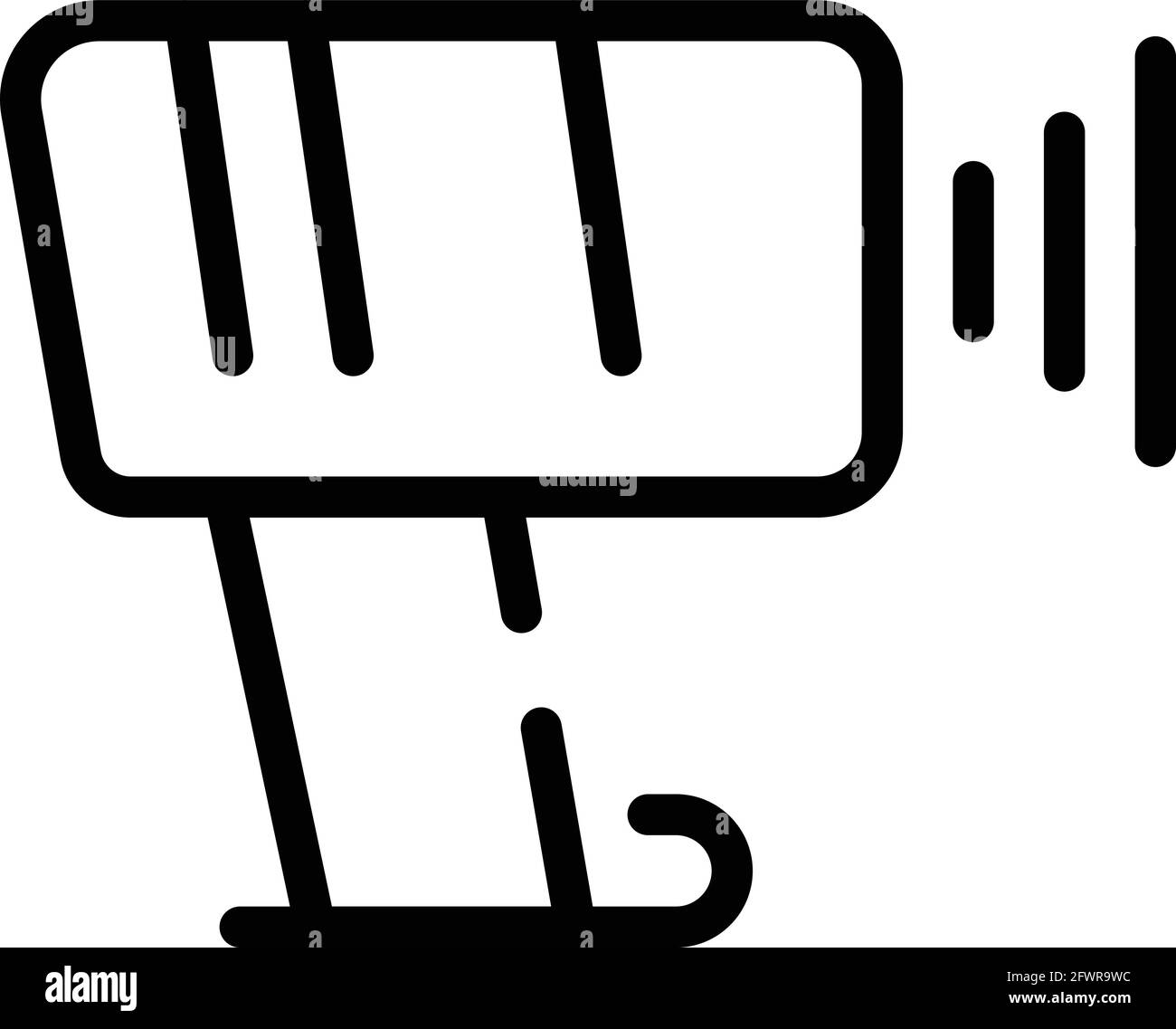 Radar gun icon. Outline Radar gun vector icon for web design isolated ...