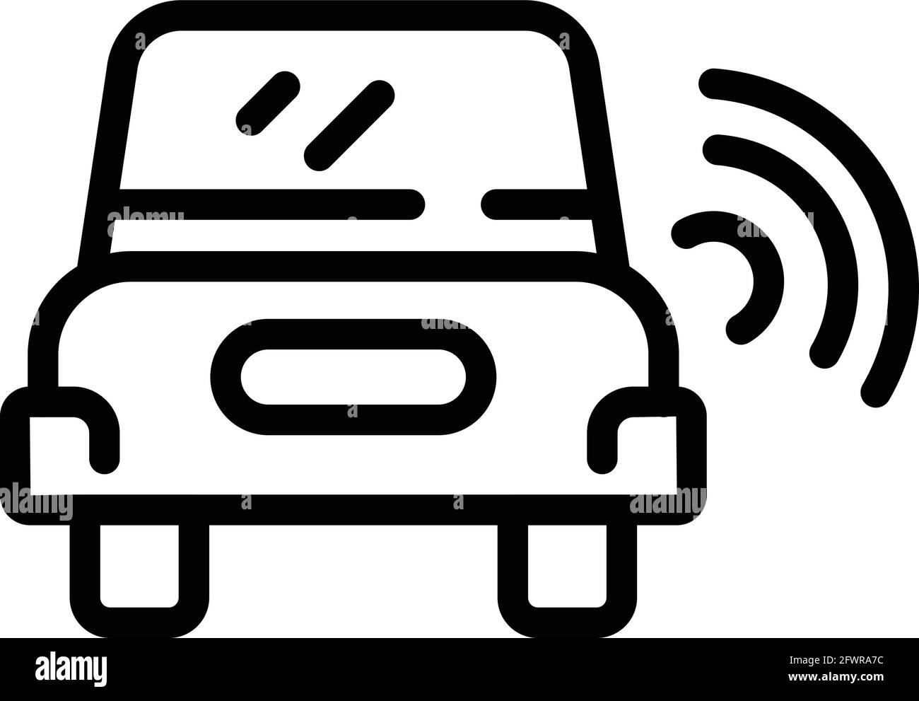 Speed radar alert icon. Outline Speed radar alert vector icon for web ...