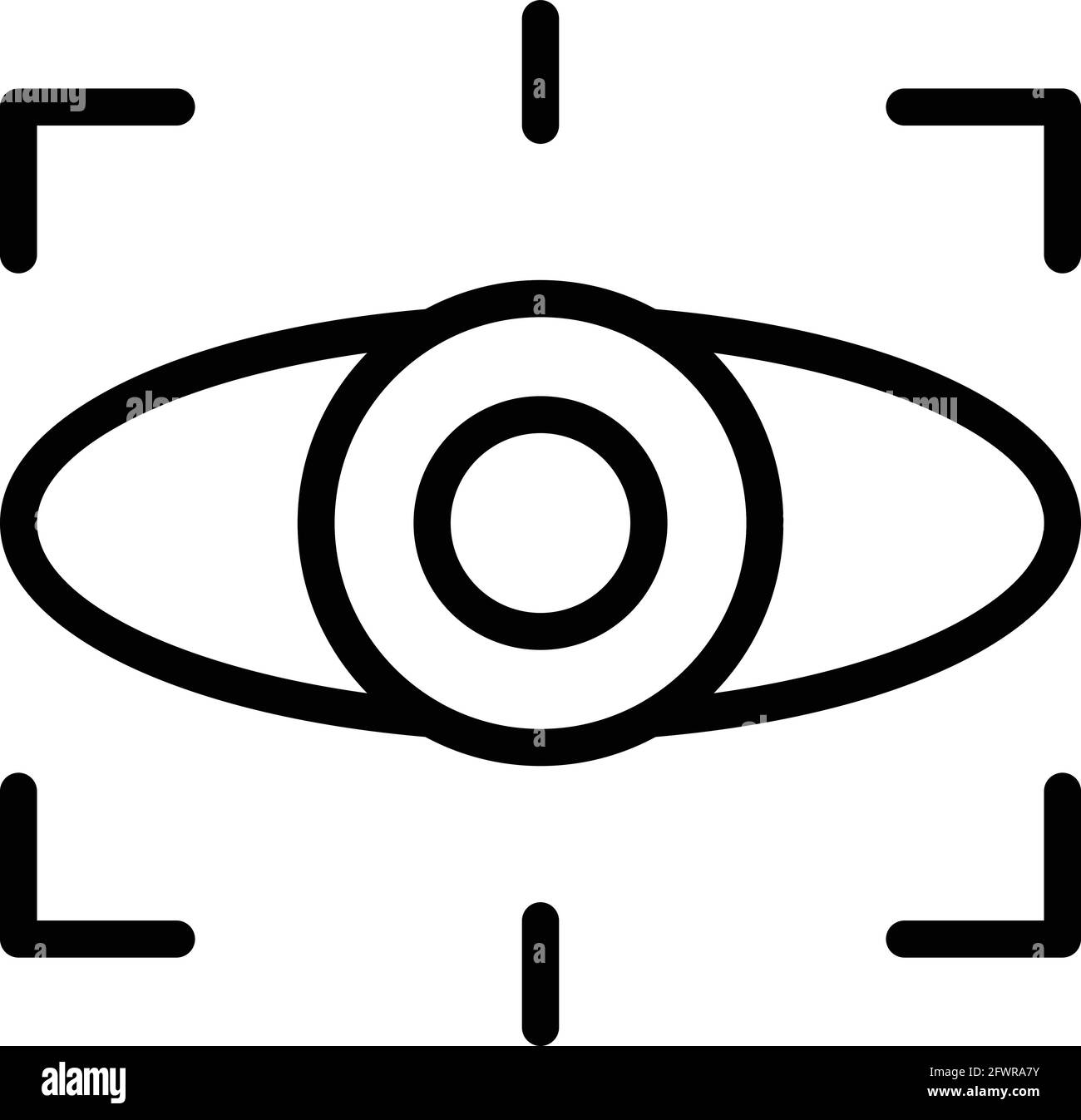Radar vision detect icon. Outline Radar vision detect vector icon for ...
