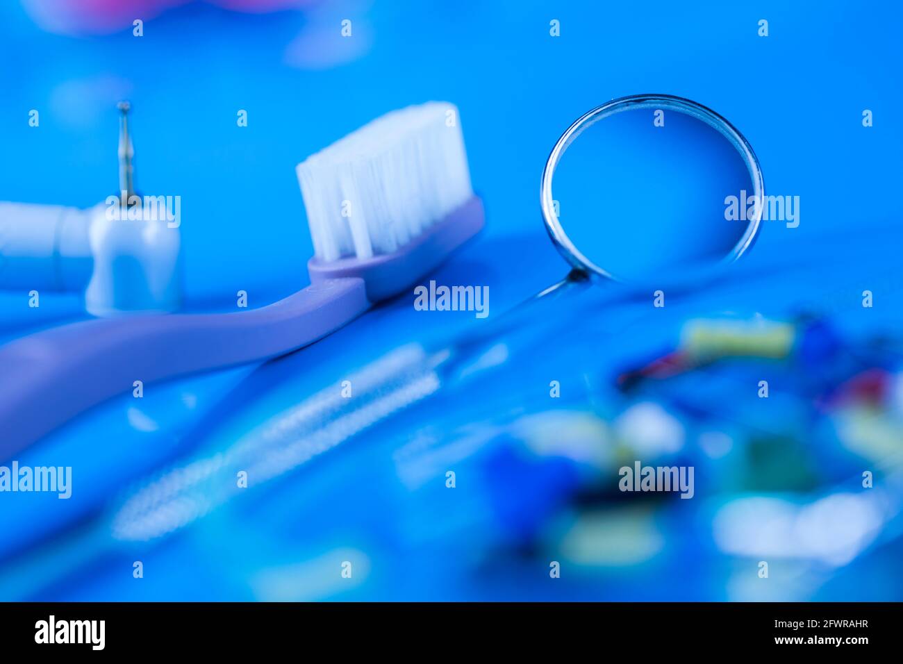 Set of metal medical equipment tools for teeth dental Stock Photo - Alamy