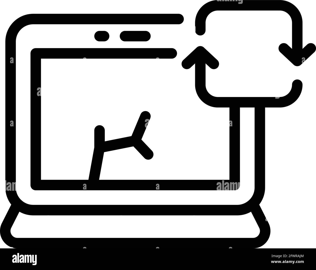 Upgrade computer icon. Outline Upgrade computer vector icon for web ...