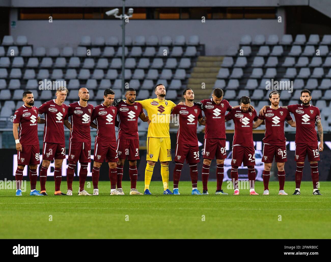 Torino FC players during the Serie A 2020/21 match between Torino FC ...