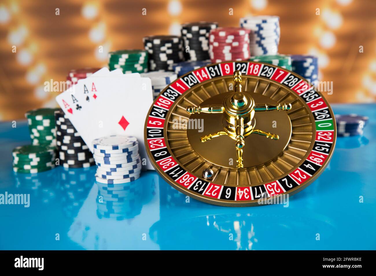 Roulette wheel in motion in a casino background Stock Photo - Alamy