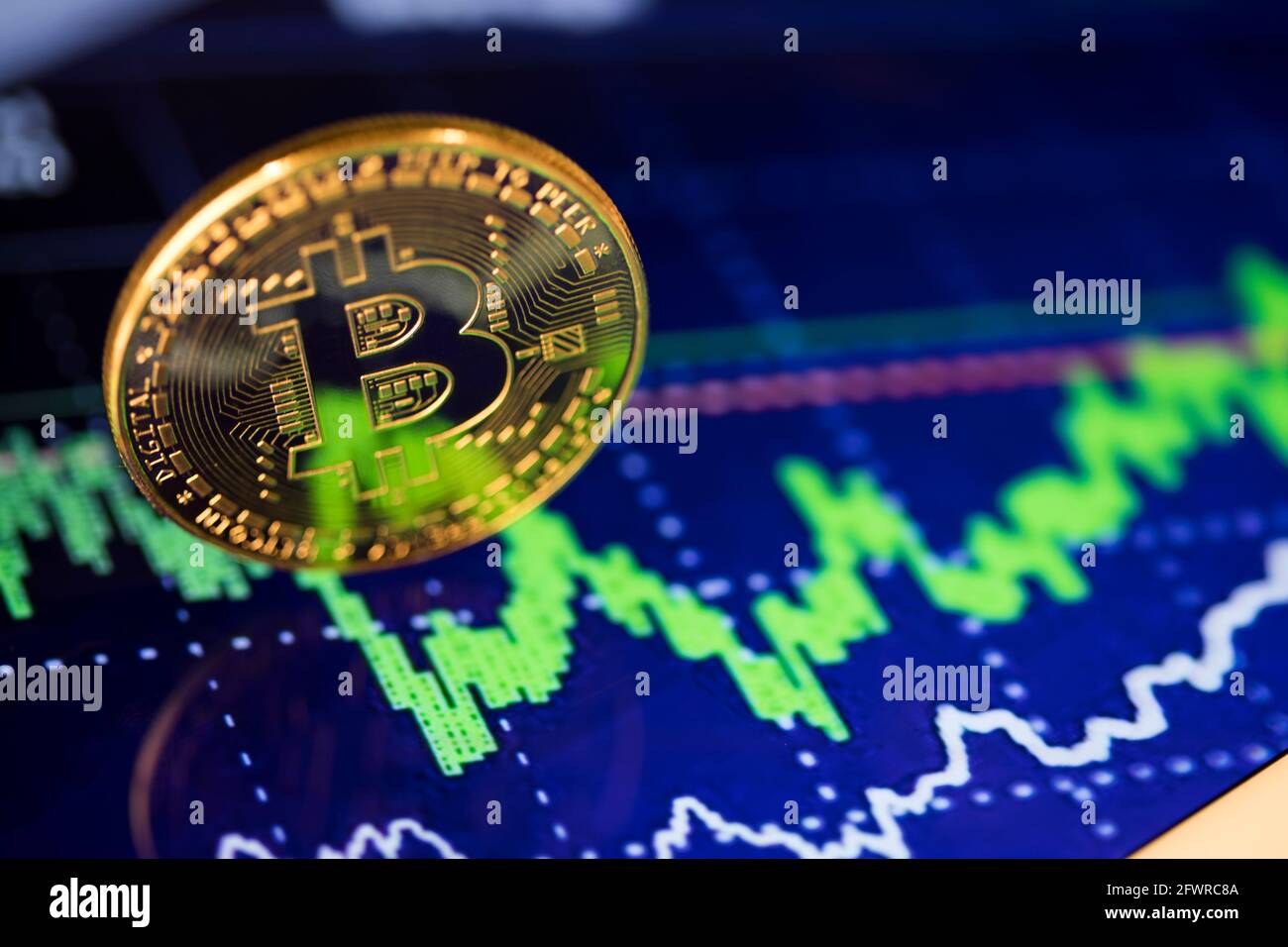 Financial chart, Cryptocurrency, Virtual money background Stock Photo ...