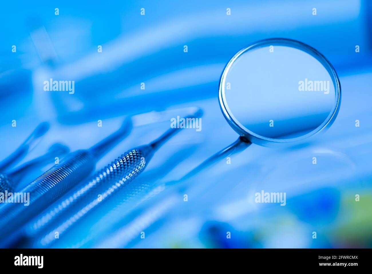 Set of metal medical equipment tools for teeth dental Stock Photo - Alamy