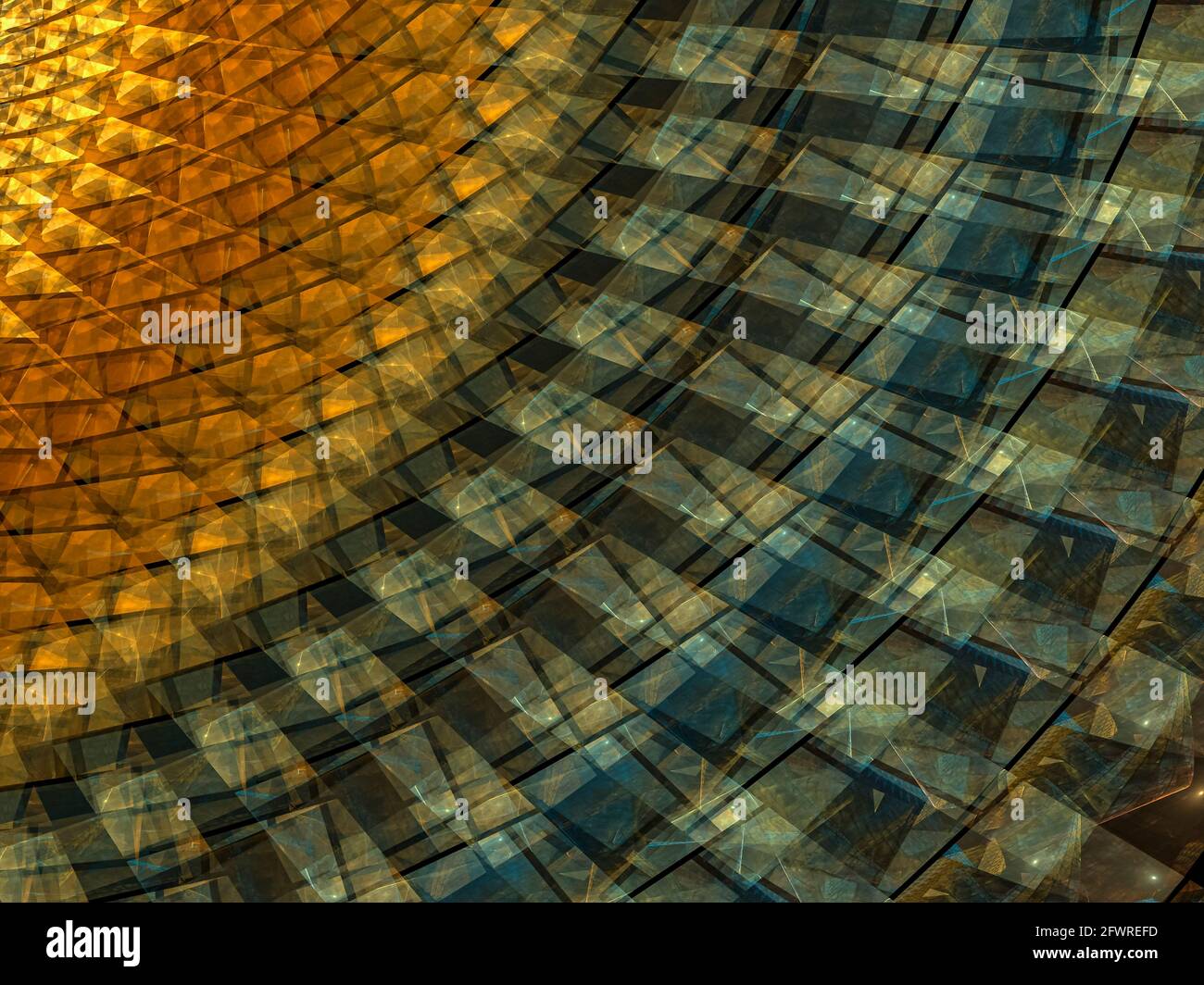 Creative background with powerful and bright abstract sun, waves and ...