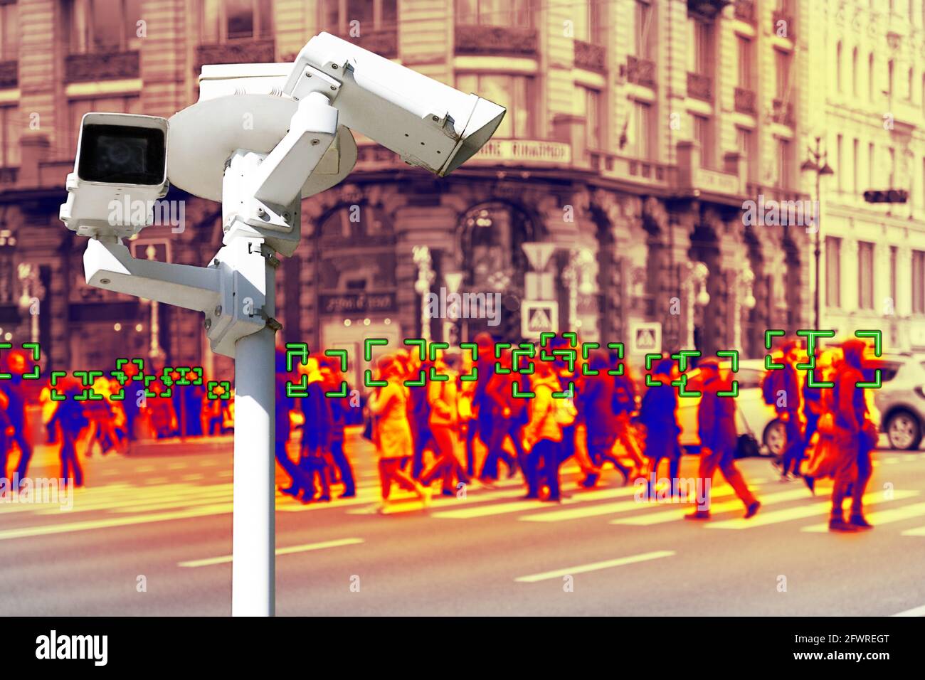 Video surveillance and technology. Video surveillance camera on the ...