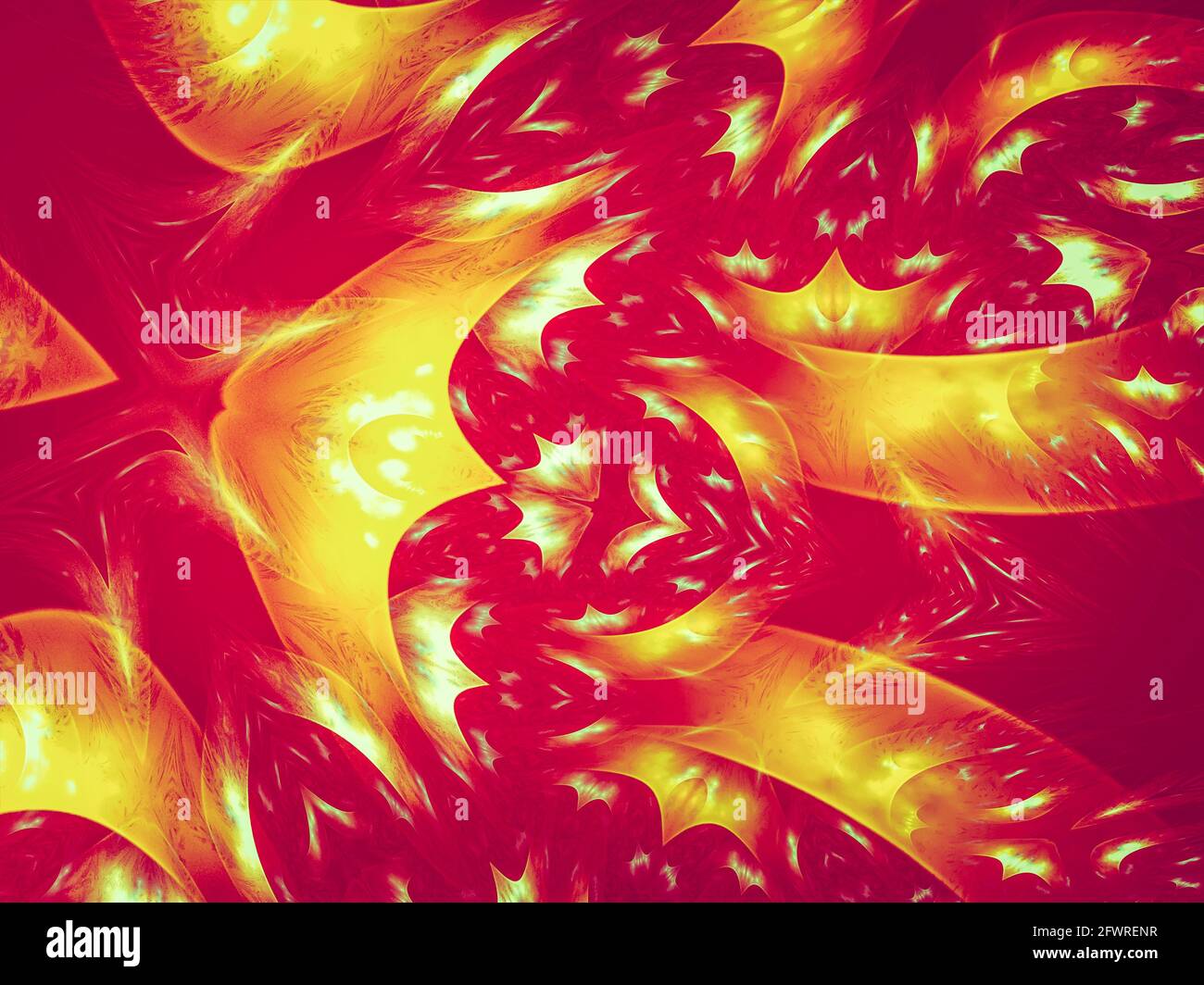 Hell, design display with fractals, creative background plant leaves ...