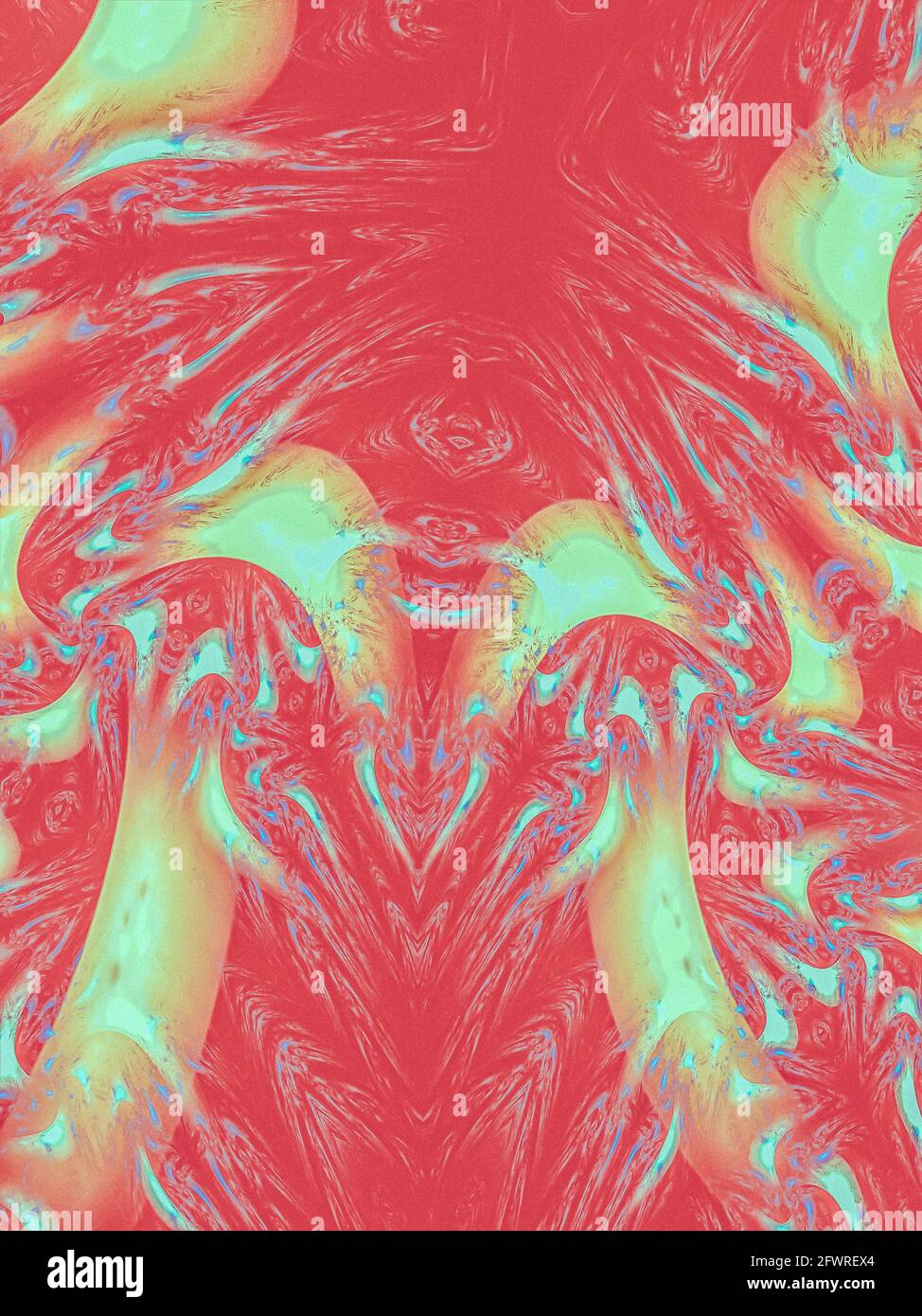 Hell, design display with fractals, creative background plant leaves ...