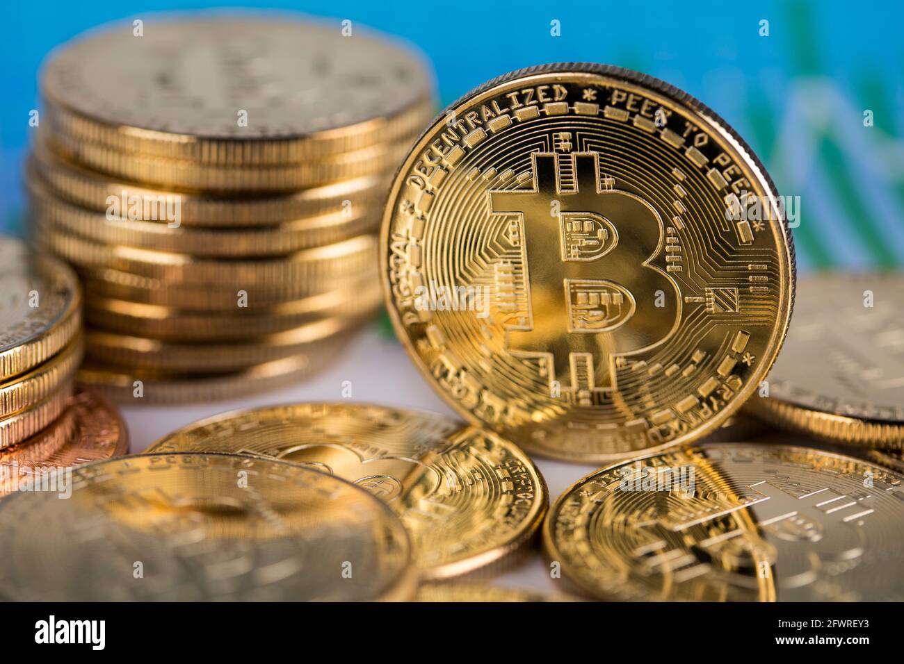 Bitcoins and new virtual money concept, financial chart Stock Photo - Alamy