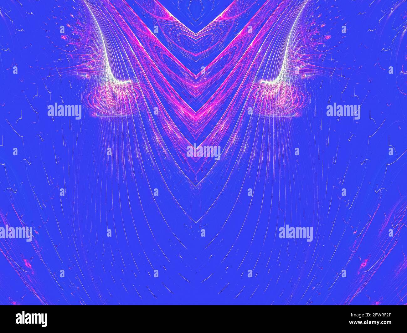 design display with fractals, creative background plant leaves, waves ...