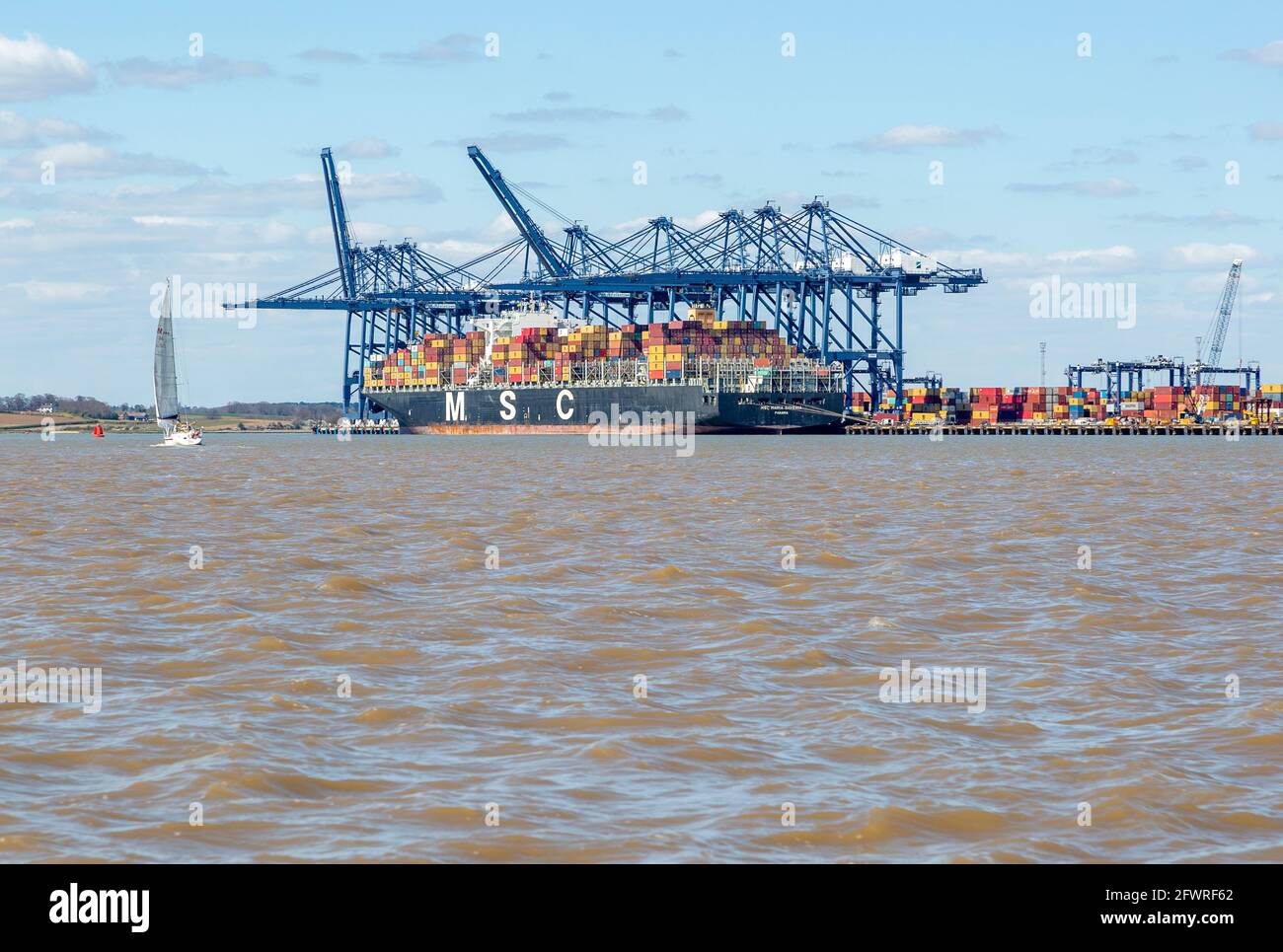 MSC Maria Saveria container ship, Trinity Terminal, Port of Felixstowe ...