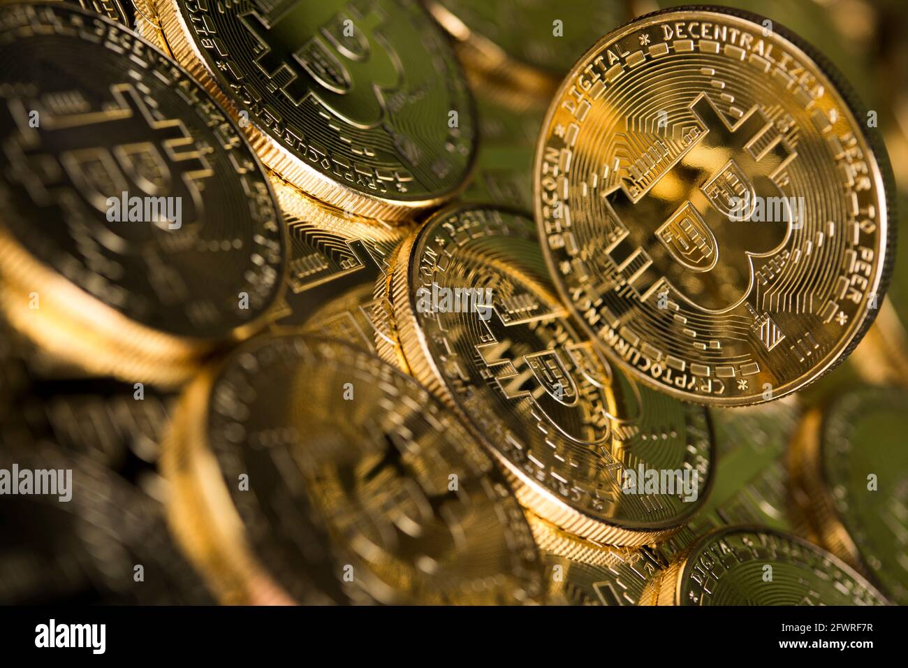 Bitcoins and new virtual money concept Stock Photo - Alamy