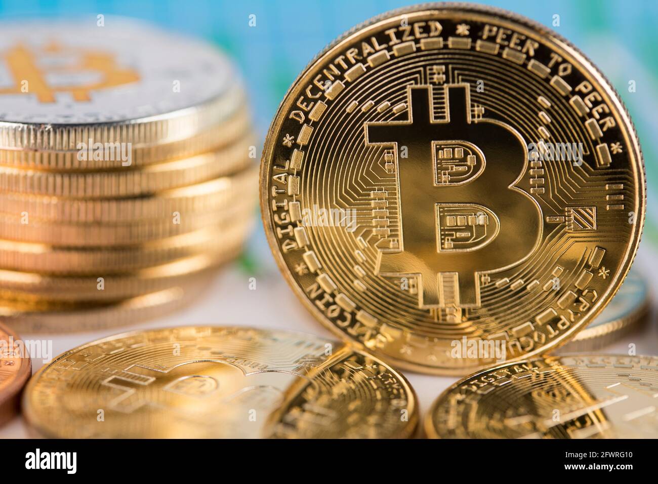 Bitcoins and new virtual money concept, financial chart Stock Photo - Alamy