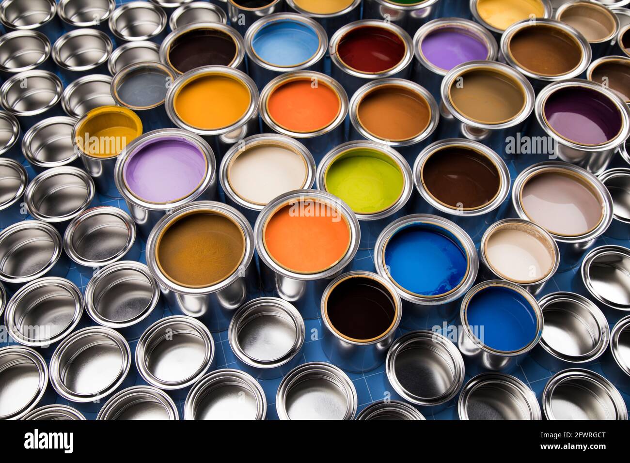 Tin metal cans, Painting background Stock Photo - Alamy
