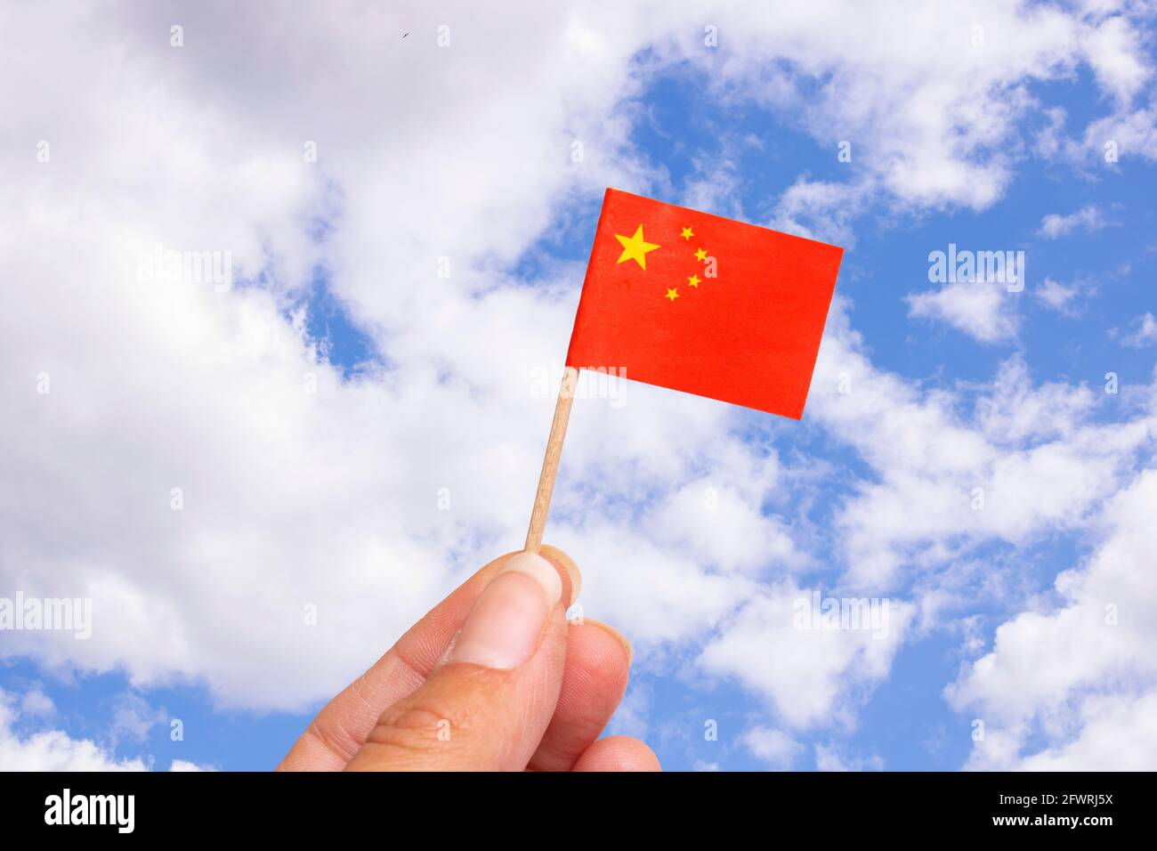 Blue china flag on flagpole hi-res stock photography and images - Alamy